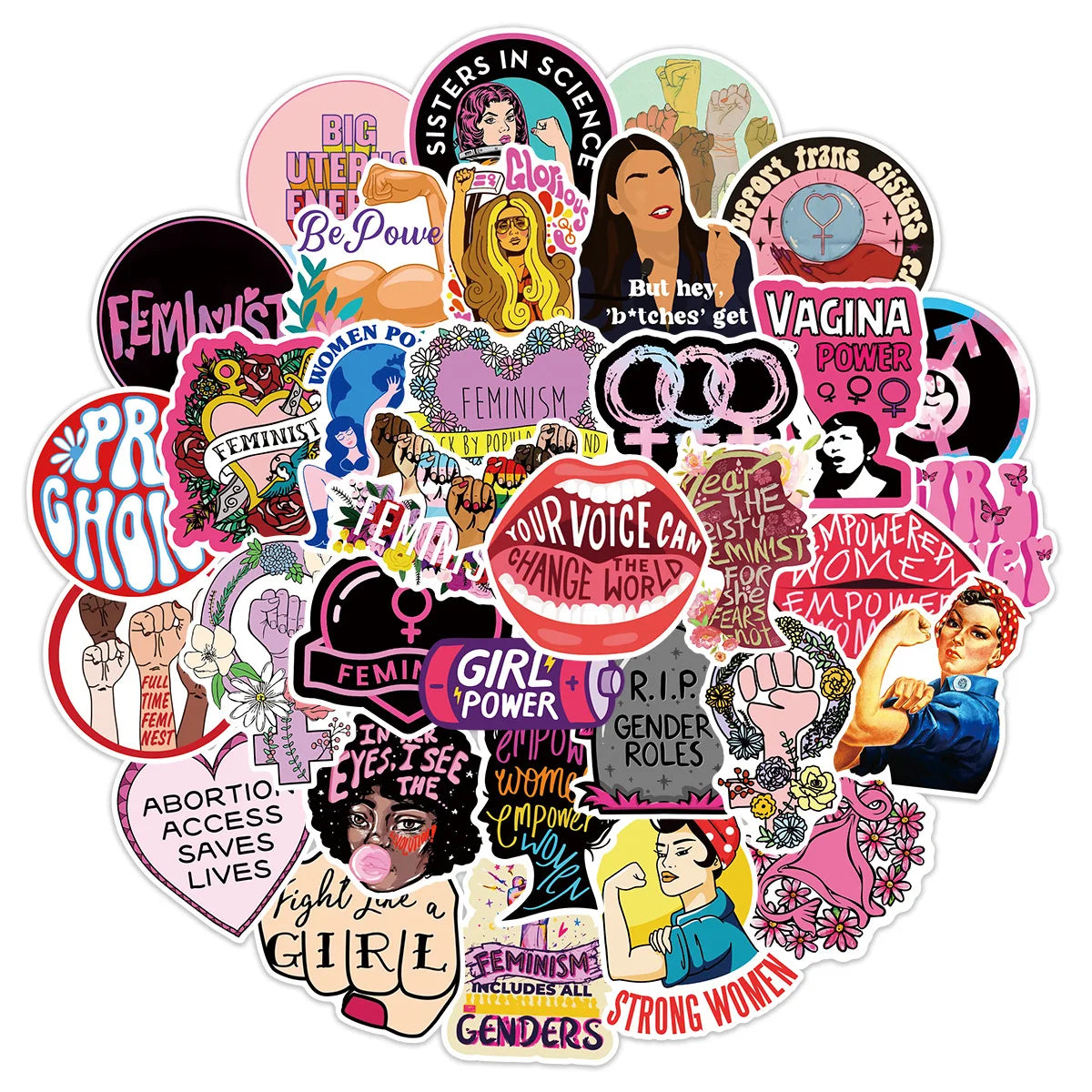 Feminism Sticker Bundle [50-Pack] | Girl Power & Women’s Rights ...