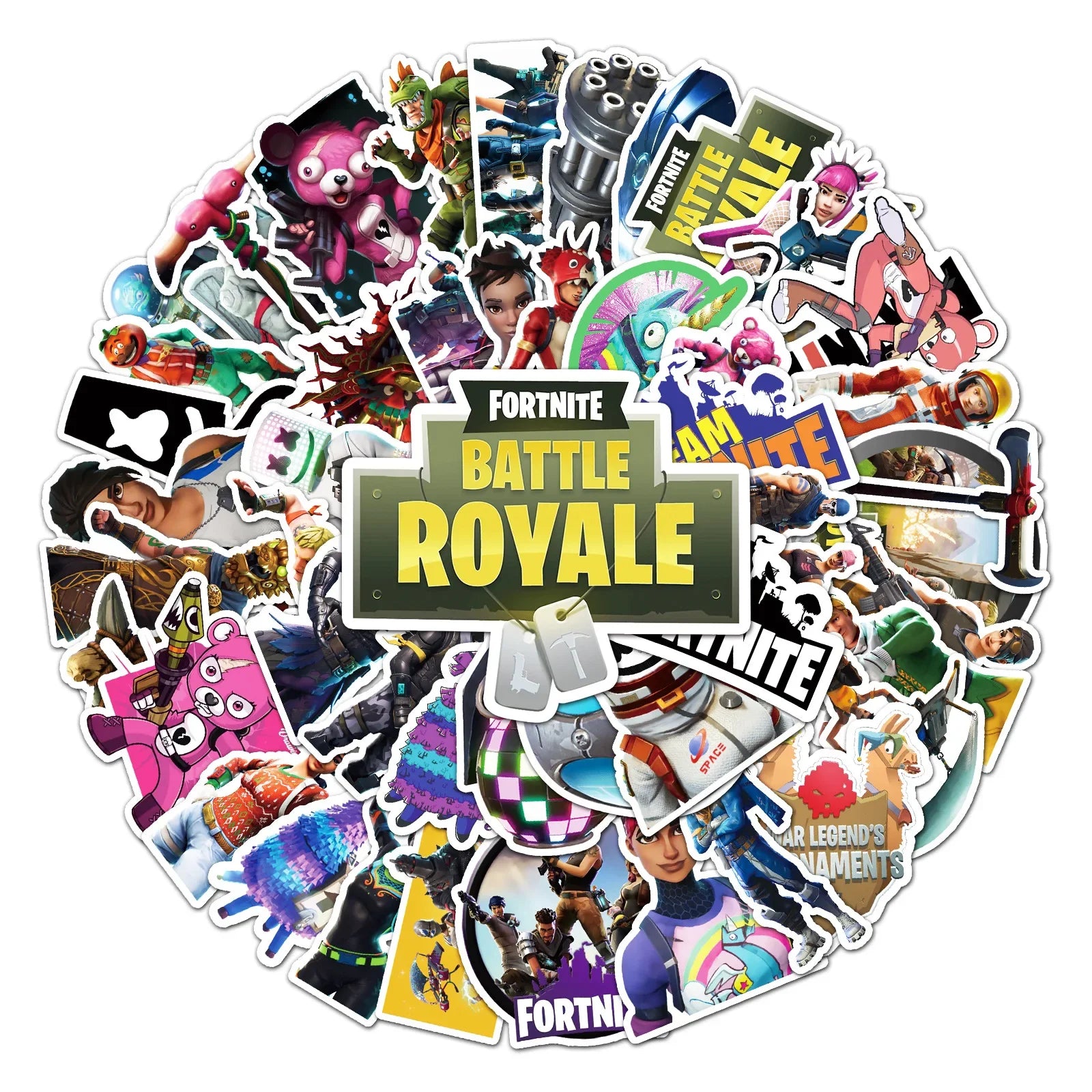 Fortnite Battle Royale Stickers 50-Pack | Epic Gaming Sticker Bundle ...